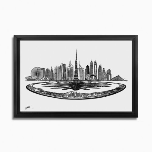 Skyline Dubai Art - Dubai Skyline Sketch UAE - Gulf Art Gallery