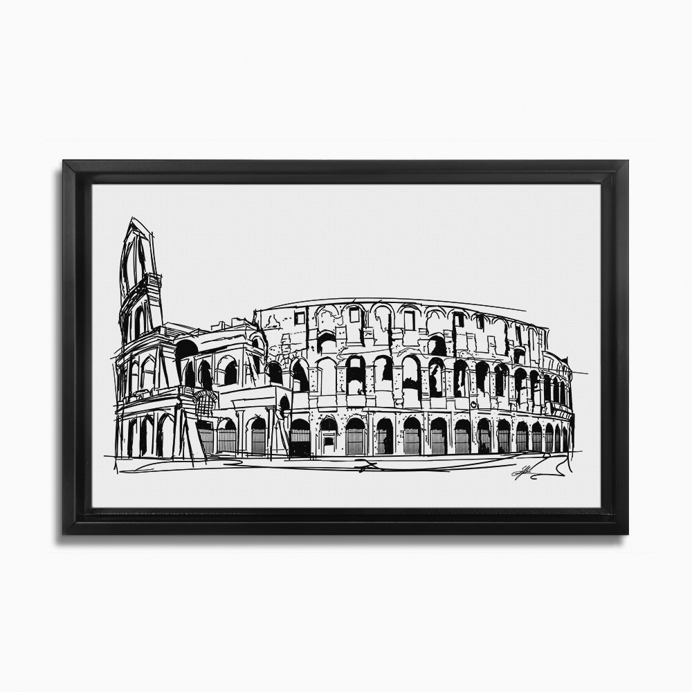 Colosseum Sketch - The Colosseum Rome Italy Sketch - Gulf Art Gallery